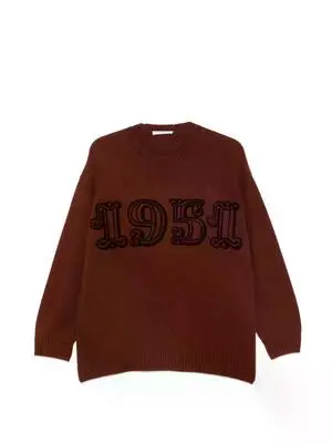 Max Mara Logo-appliqué Crew-neck Sweater - Red