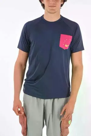 Nike Logo-print Chest-pocket T-shirt - Blue