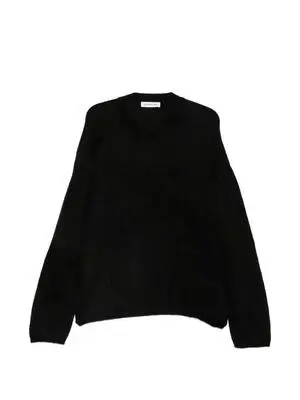 THE FRANKIE SHOP Oversized Crew Neck Sweater - Black