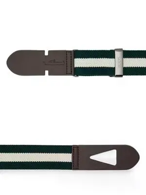 TOD'S Greca Belt In Canvas And Leather