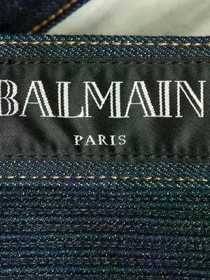 Balmain Ribbed-panel Biker Jeans