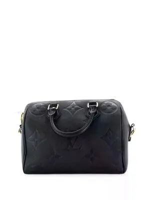 LOUIS VUITTON Speedy Bandouliere Bag Monogram Empreinte Giant 25 Satchel - Black