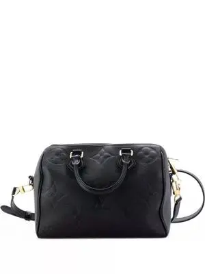 LOUIS VUITTON Speedy Bandouliere Bag Monogram Empreinte Giant 25 Satchel - Black