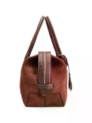 TOD'S Small Crocodile-effect Suede Tote Bag