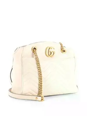 Gucci Gg Marmont Chain Tote Matelasse Leather Medium Shoulder Bag