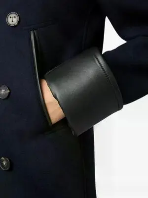TOD'S Peacoat In Wool With Inserts In Leather