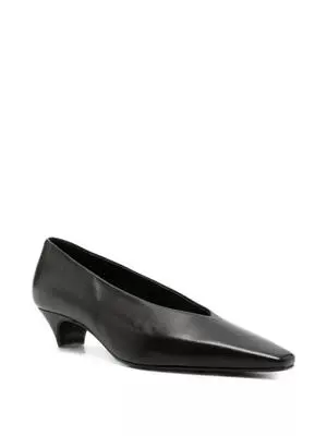 HALMANERA Fern Pointed-toe Leather Heeled Pumps