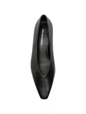 HALMANERA Fern Pointed-toe Leather Heeled Pumps