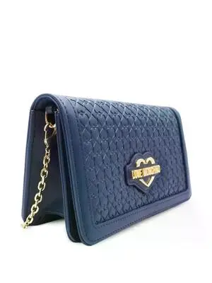 Moschino Heart-embossed Logo-plaque Bag - Blue