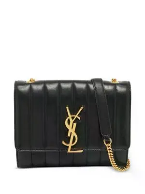Saint Laurent Medium Vicky Quilted Shoulder Bag - Black