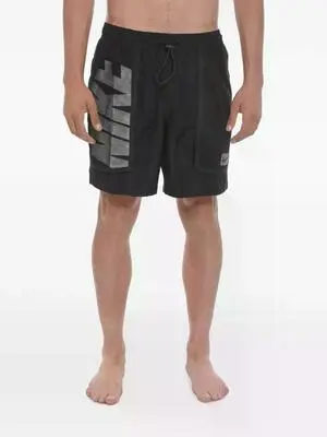 Nike Logo-print Swim Shorts - Black
