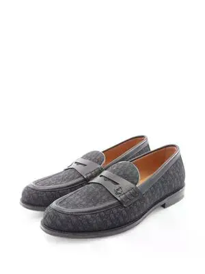 Dior 2010s Granville Oblique Jacquard Loafers - Black