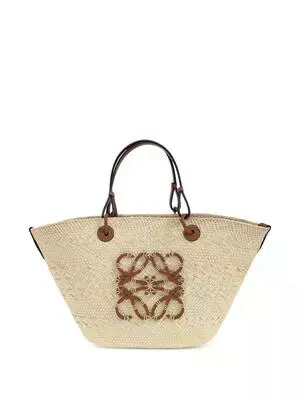 Loewe Medium Anagram Basket Raffia Tote Bag - Neutrals