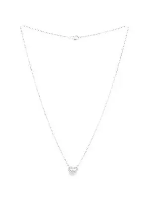 Cartier C Heart De Pendant 18k White Gold With Diamonds Necklace - Silver