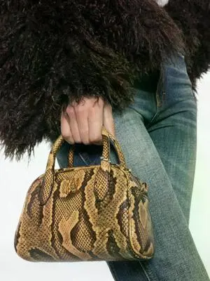 Amiri Micro Ma Snake-effect Logo-plaque Mini Bag - Brown