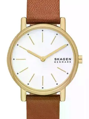 Skagen Signatur Lille 30mm Watch With Brown Leather Strap