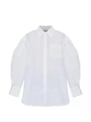 GANNI Puff-sleeve Shirt - White