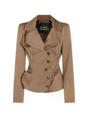 VIVIENNE WESTWOOD Drunken Tailored Asymmetric Draped Blazer - Brown