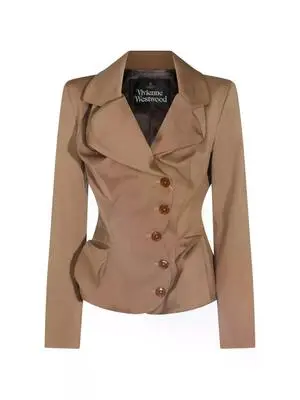 VIVIENNE WESTWOOD Drunken Tailored Asymmetric Draped Blazer - Brown