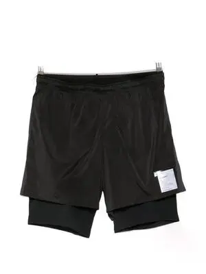 Satisfy Layered Logo-print Shorts - Black