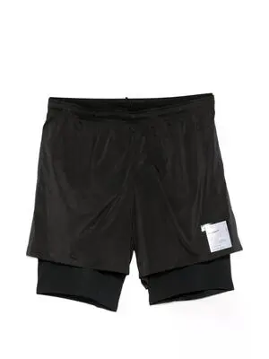 Satisfy Layered Logo-print Shorts - Black