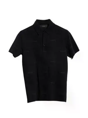Gucci Wool Silk -jacquard Polo Shirt - Black