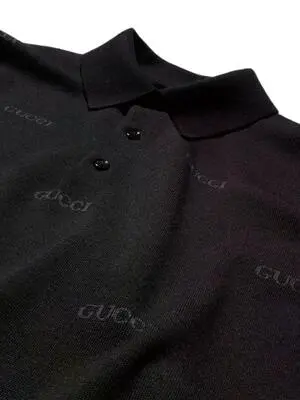 Gucci Wool Silk -jacquard Polo Shirt