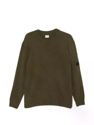 C.P. COMPANY Lens Detail Crew Neck Sweater - Green