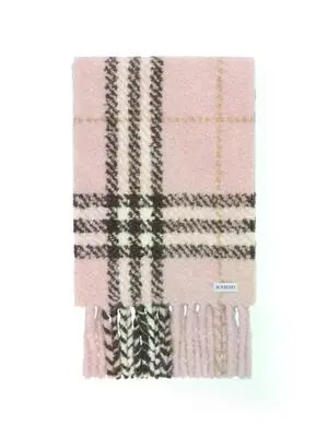 Burberry Patterned Alpaca Wool Scarf - Pink