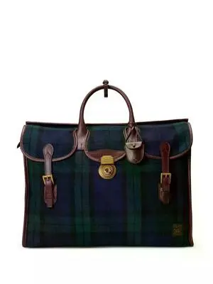 Polo Ralph Lauren Weekender Plaid Leather Holdall - Blue