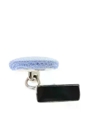 Corneliani Silk-lined Metal Cufflinks - Blue