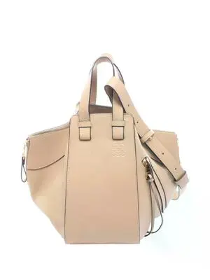 Loewe 2016-2026 Small Grained Calfskin Drawstring Hammock Bag Satchel - Neutrals