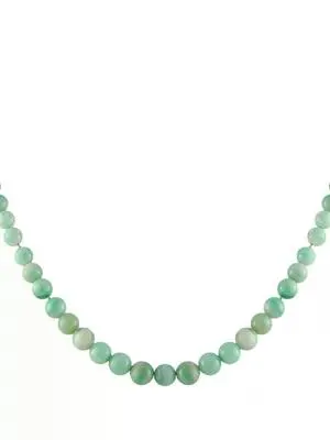 LB EXCLUSIVE Jade Bead Necklace With Marquise Clasp - Green