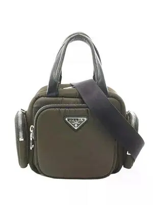 Prada 2013-2026 Tessuto Pocket Top Handle Cargo Bag Satchel - Brown