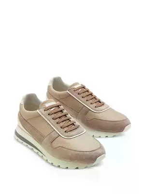 Brunello Cucinelli Suede And Calfskin Runners - Neutrals