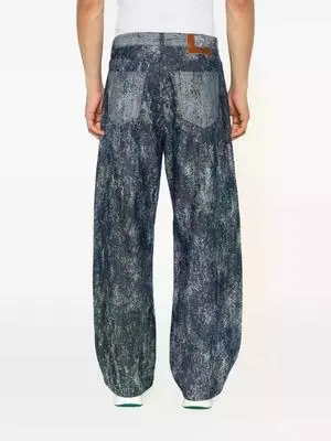 LANEUS Acid-wash Jeans