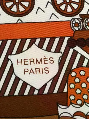 Hermès 2000-2026 La Patisserie Francaise Silk Scarf 90 Scarves - Brown