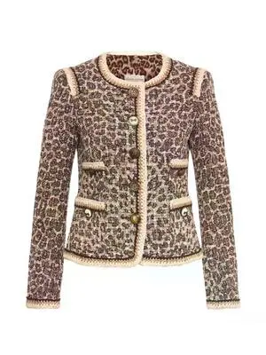 MAISON COMMON Leo Animal-print Tweed Jacket