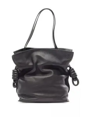 Loewe 2010-2026 Flamenco Knot Leather Tote Bag - Black