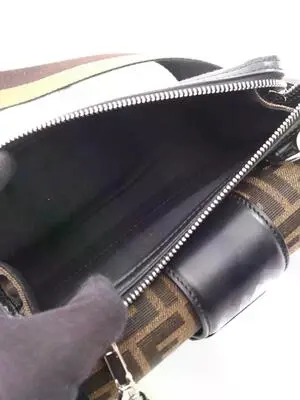 Fendi 2010-2026 Zucca Canvas Double Baguette Crossbody Bag
