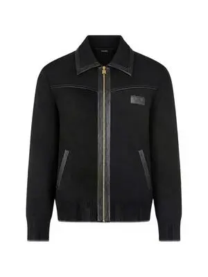 Amiri Leather Trim Zipped Blouson