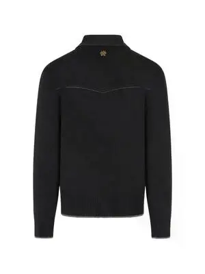 Amiri Leather Trim Zipped Blouson
