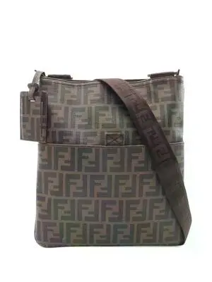 Fendi 2000-2010 Zucca Spalmati Crossbody Bag - Brown
