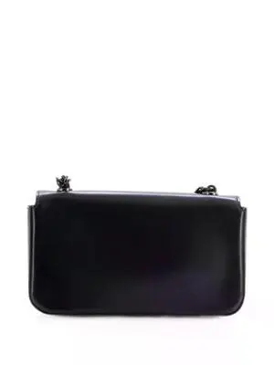 Celine Triomphe Chain Leather Small Shoulder Bag - Black