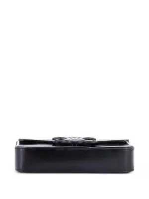 Celine Triomphe Chain Leather Small Shoulder Bag - Black