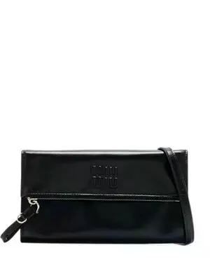 Miu Miu Leather Pouch With Shoulder Strap - Black