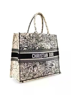 Dior Book Embroidered Canvas Large Tote Bag