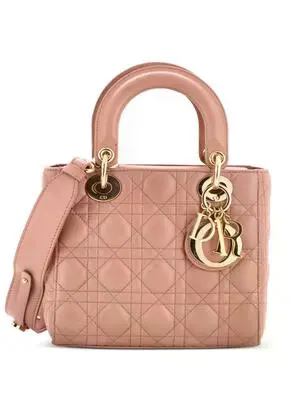 Dior Lady Lambskin Quilted Bag - Pink