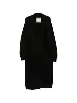 Frenckenberger Ribbed-knit Long-line Cardigan - Black