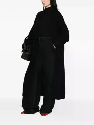 Frenckenberger Ribbed-knit Long-line Cardigan